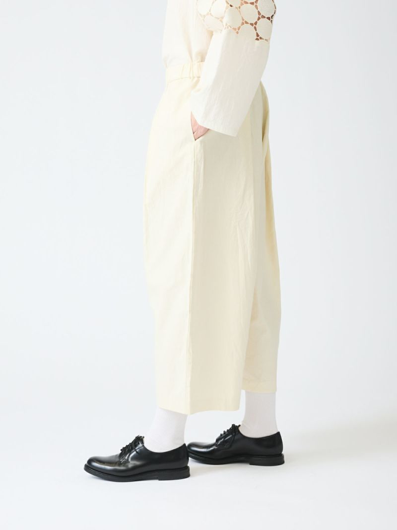 mizuiro ind コットンリネンハイウエストタックワイドパンツ mizuiro ind コットンリネンハイウエストタックワイドパンツ