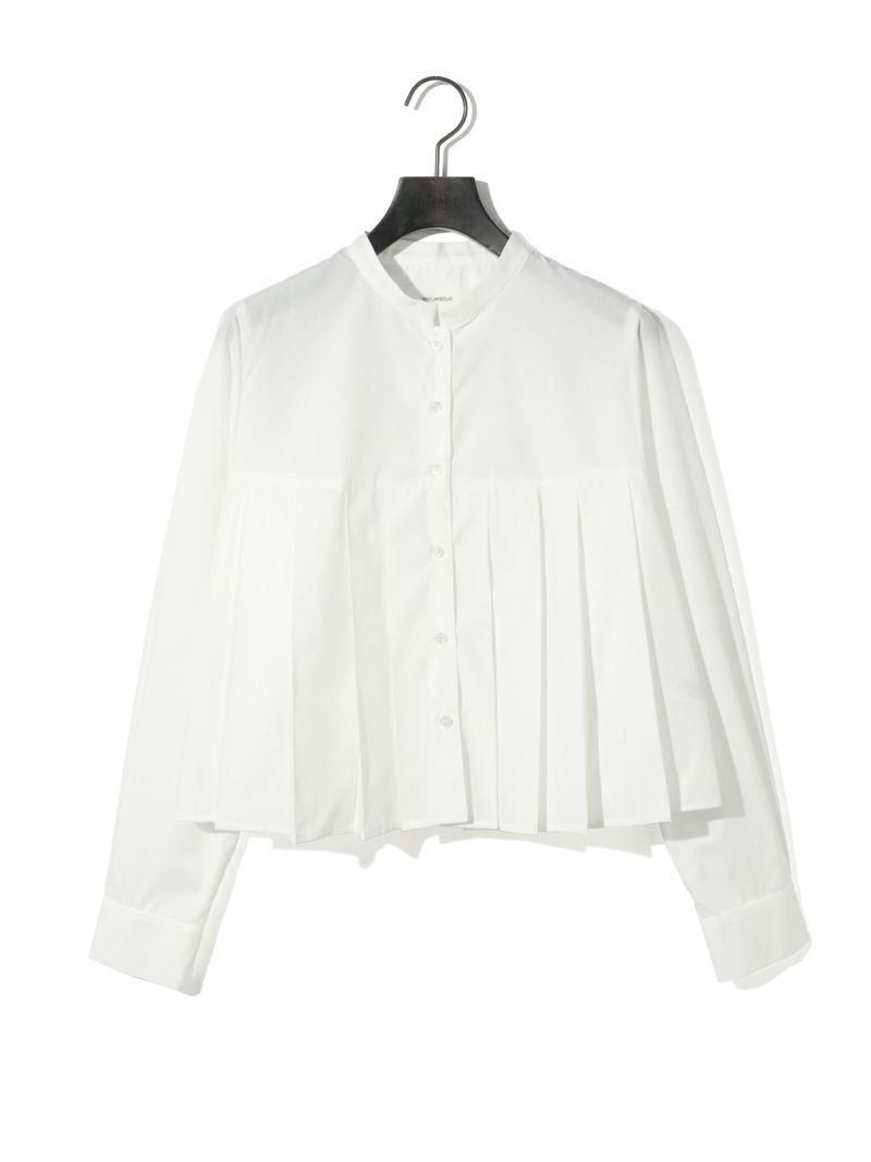 MIDIUMISOLID for Ladies スタンドカラープリーツシャツ MIDIUMISOLID for Ladies スタンドカラープリーツシャツ